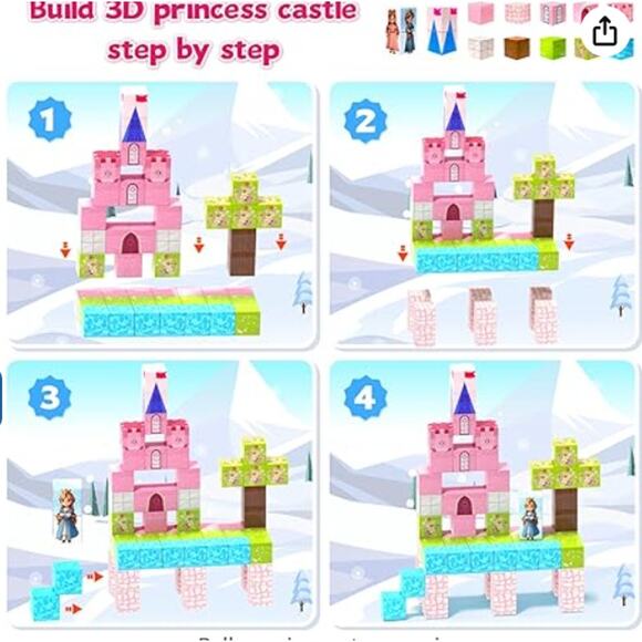 Unbranded | Toys | Princess Castle Collection Magnetic Blocks Education ...